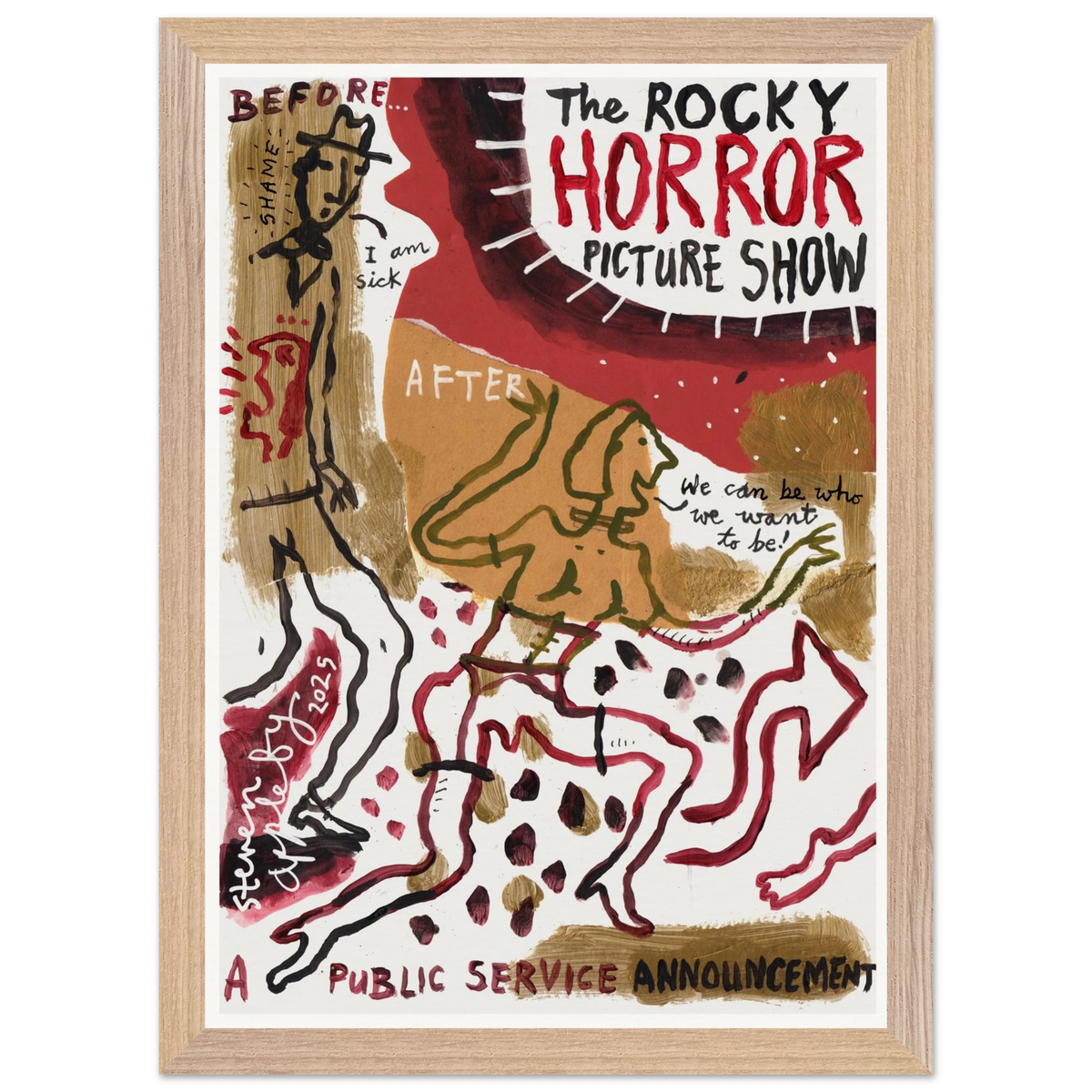 The Rocky Horror Picture Show by Steven Appleby - Wooden Framed Poster ...