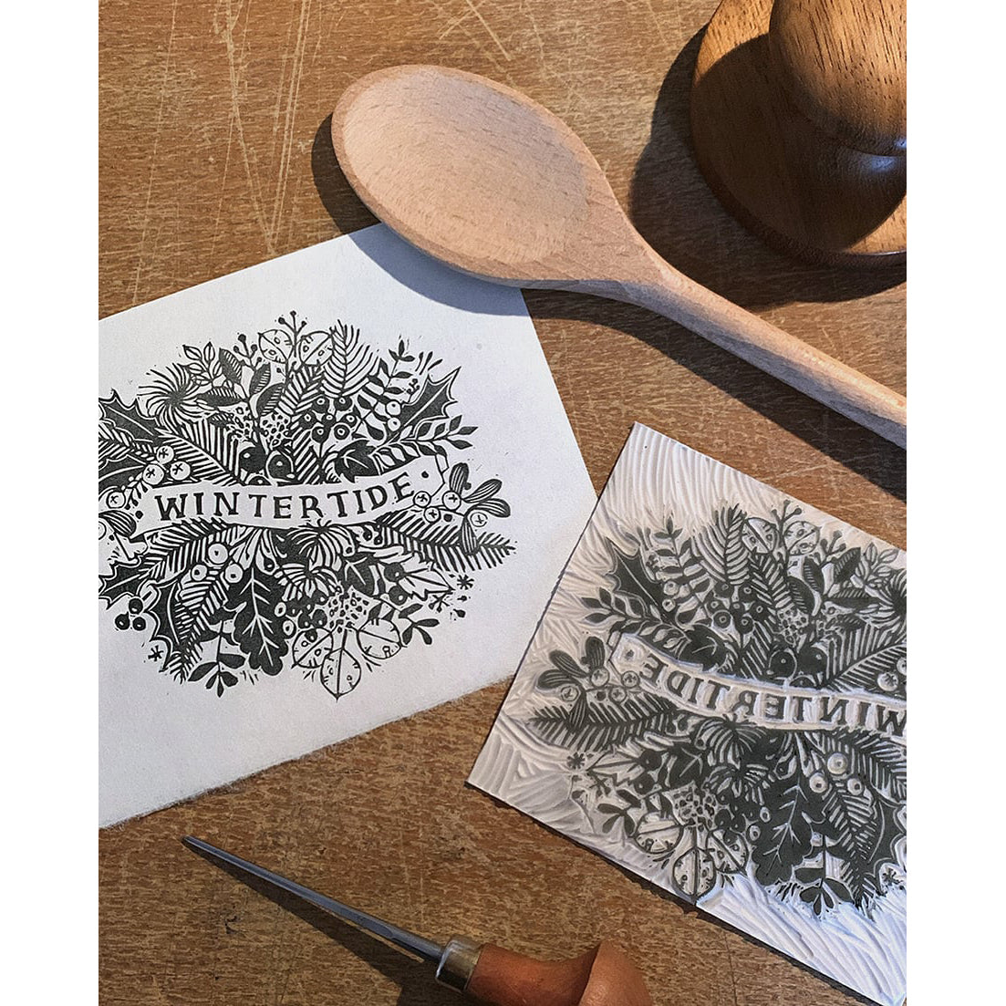 Wintertide Linocut Print – Atelier Beside the Sea